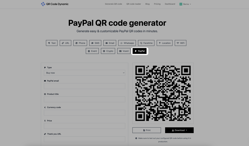 How to Create a PayPal QR Code on QRCodeDynamic
